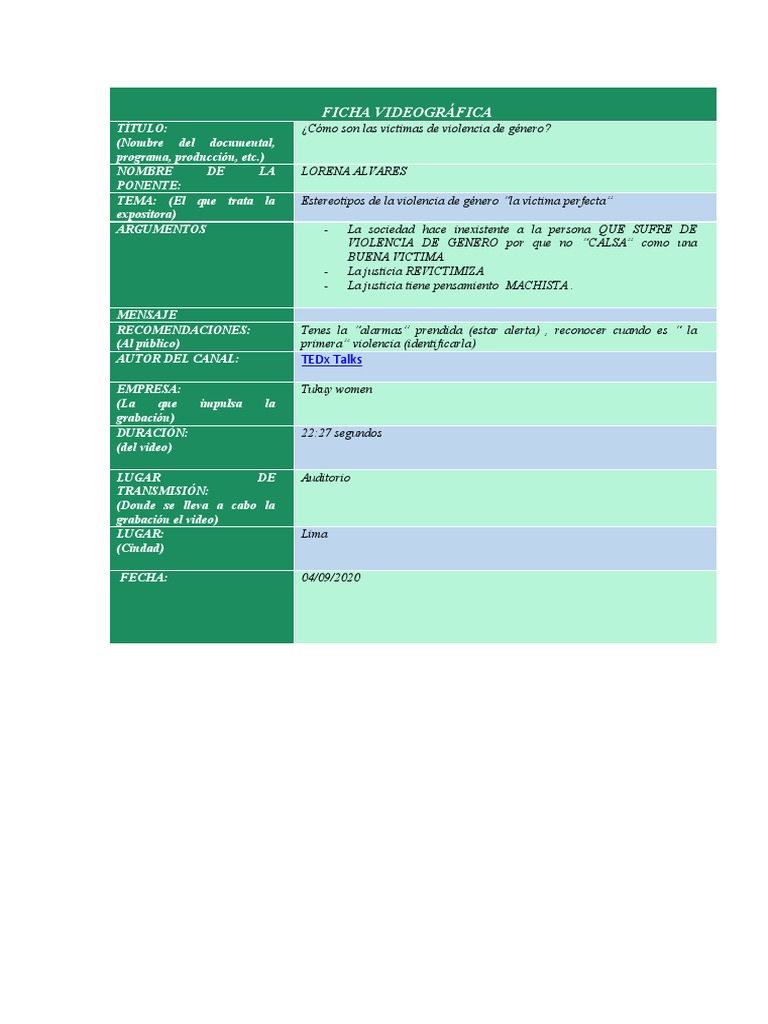 Ficha Videográfica | PDF