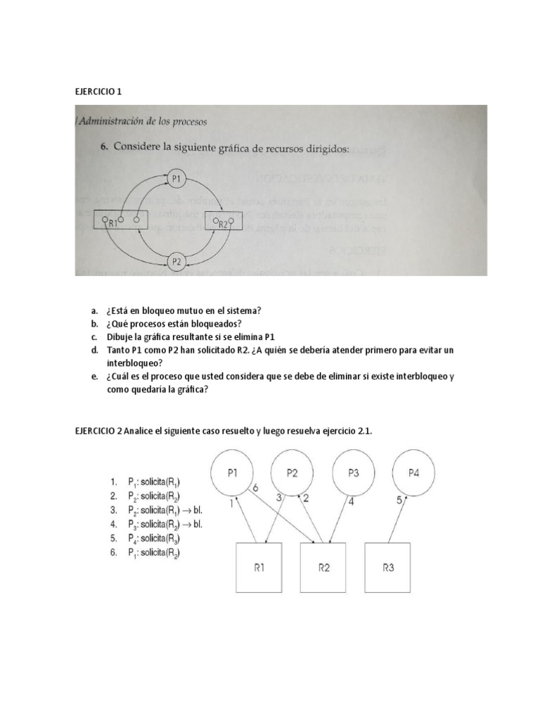 Ejercicios Interbloqueos y Round Robin | PDF