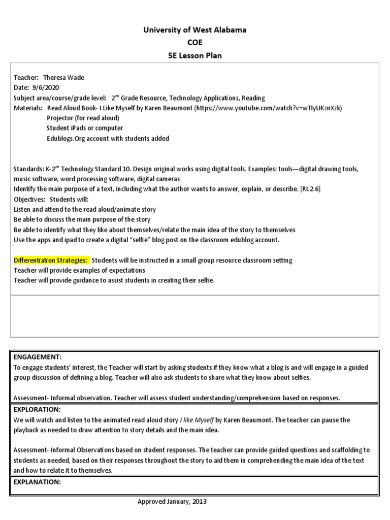 Wade Individual Lesson Plan | PDF | Lesson Plan | Teachers