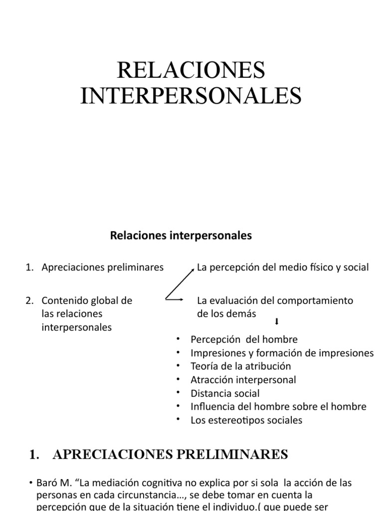 Relaciones Interpersonales | PDF | Estereotipos | Percepción