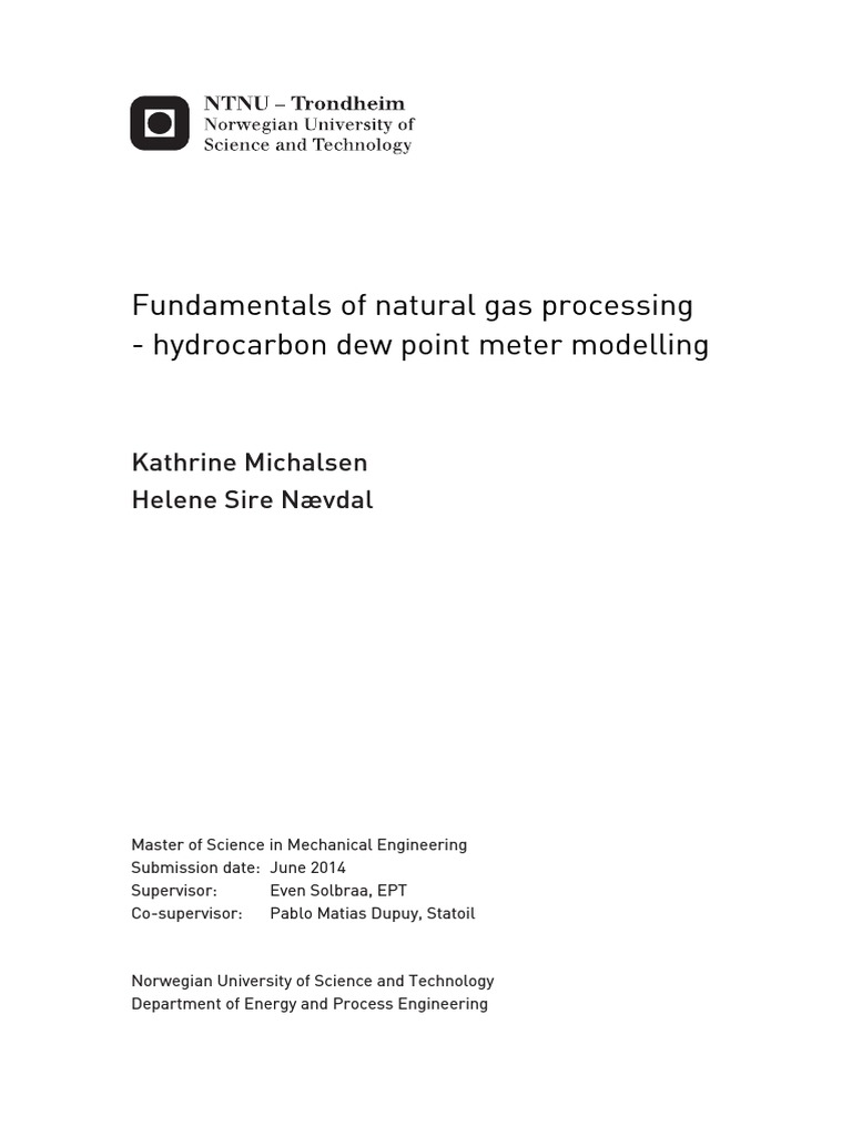 Fundamentals of Natural Gas Processing - Hydrocarbon Dew Point Meter ...