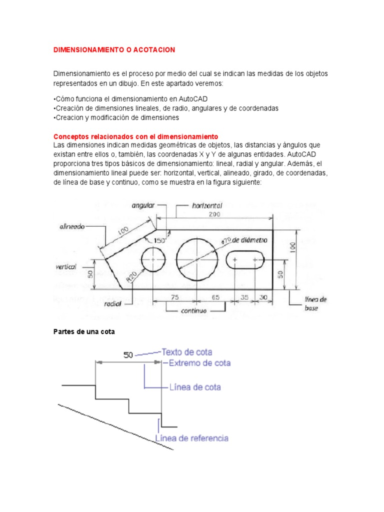 DIMENSIONAMIENTO | PDF | Dimensión | Dibujo