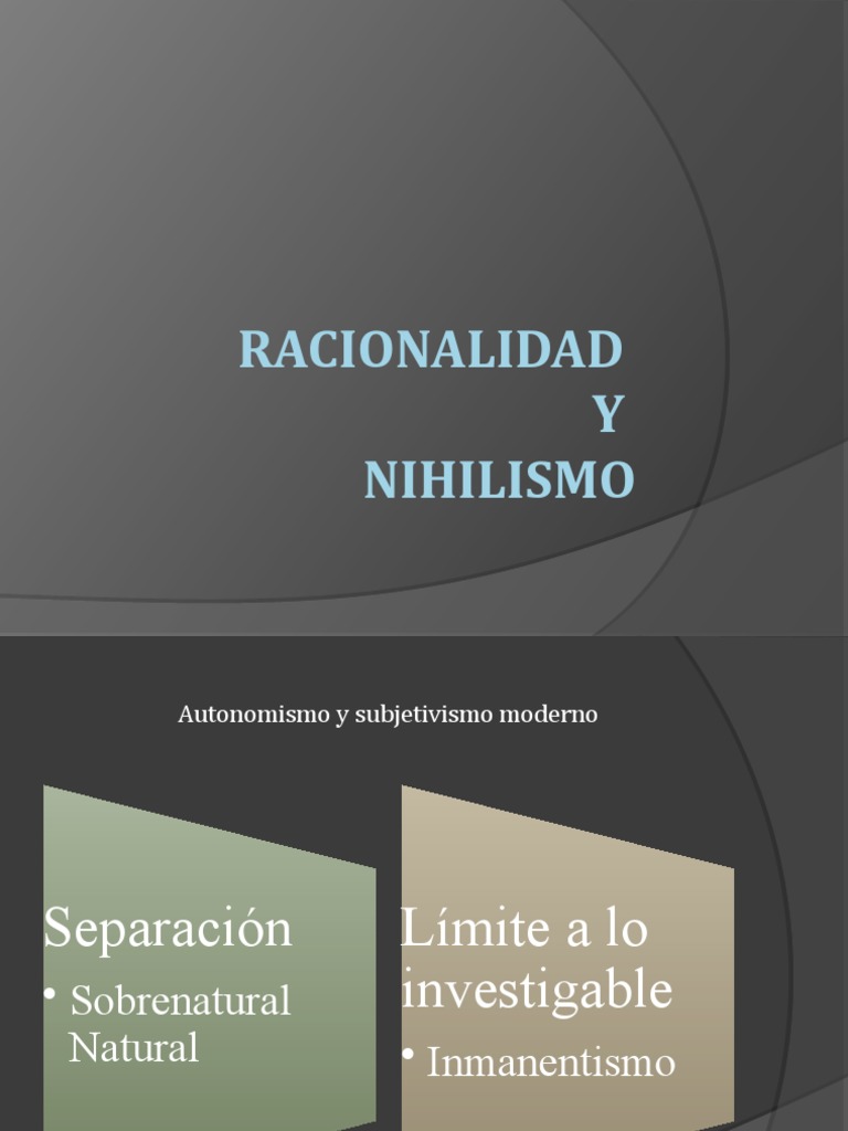 Nihilismo y Racionalidad en la Modernidad | PDF | Nihilismo | Relativismo
