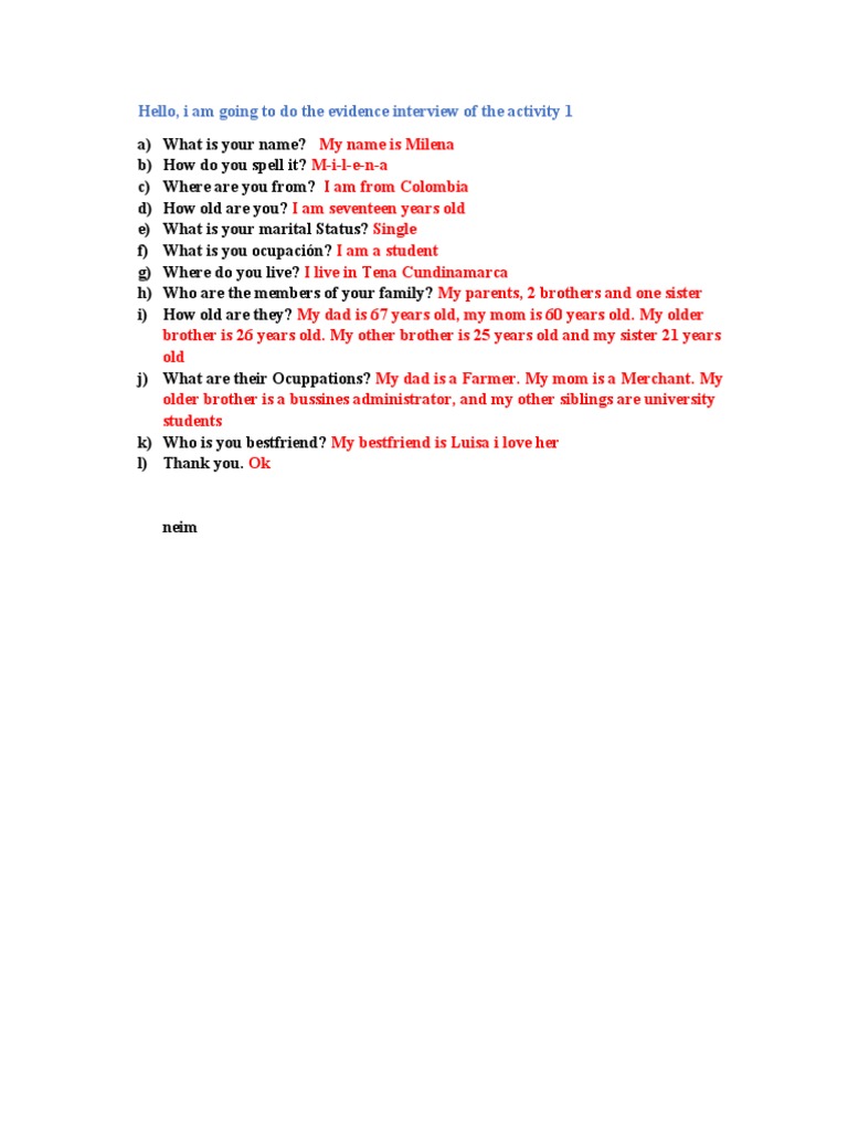Hello, I Am Going To Do The Evidence Interview of The Activity 1 | PDF ...