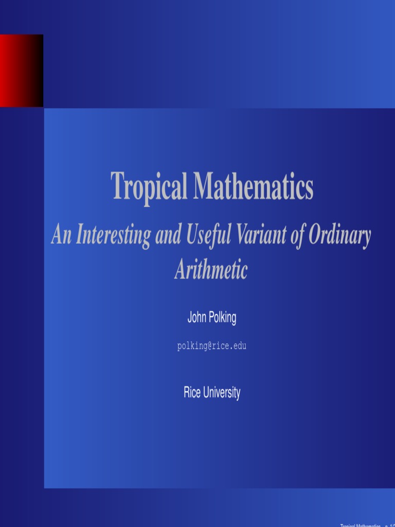 Tropical Mathematics | PDF | Factorization | Polynomial