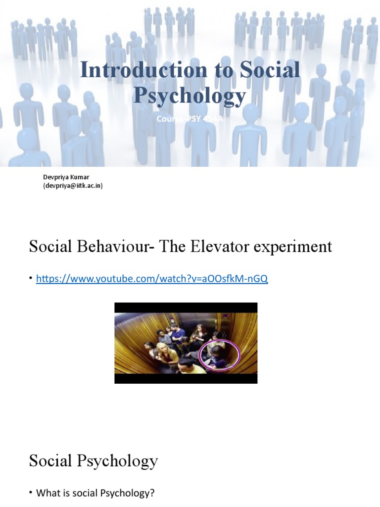 Lecture1 - What Is Social Psychology | PDF | Social Psychology | Psychology