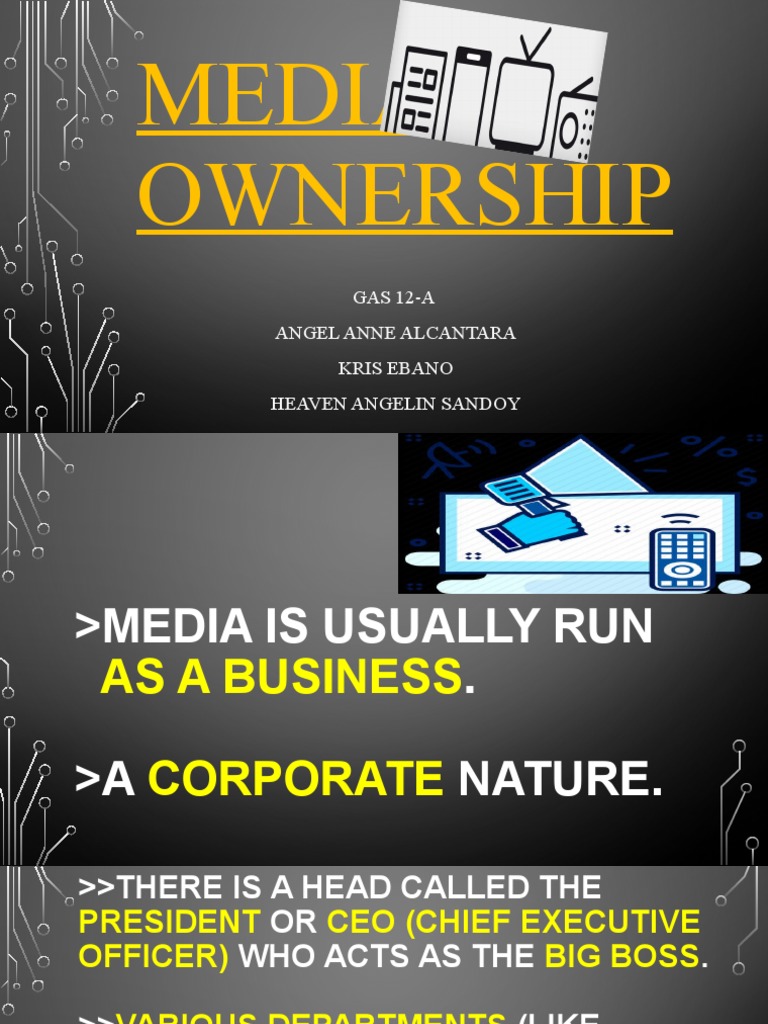 Media Ownership: GAS 12-A Angel Anne Alcantara Kris Ebano Heaven ...