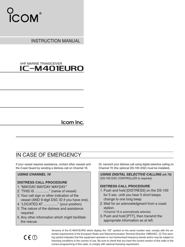 IC-M401EURO - Instruction Manual | PDF | Radio | Telecommunications ...