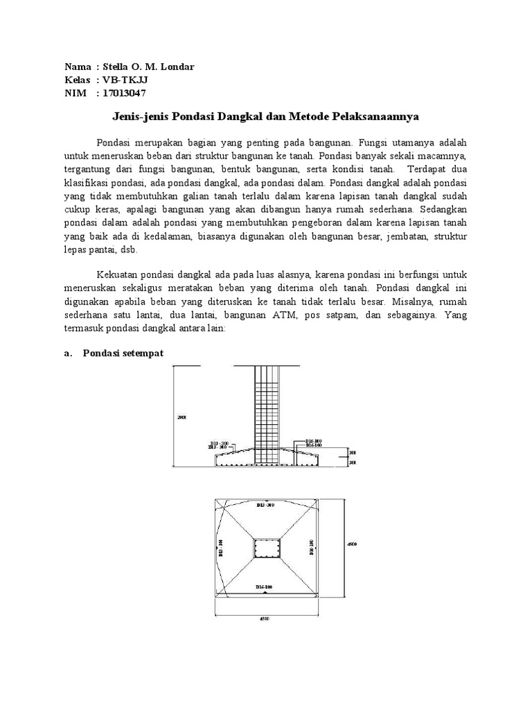 Jenis dan Metode Pondasi Dangkal | PDF