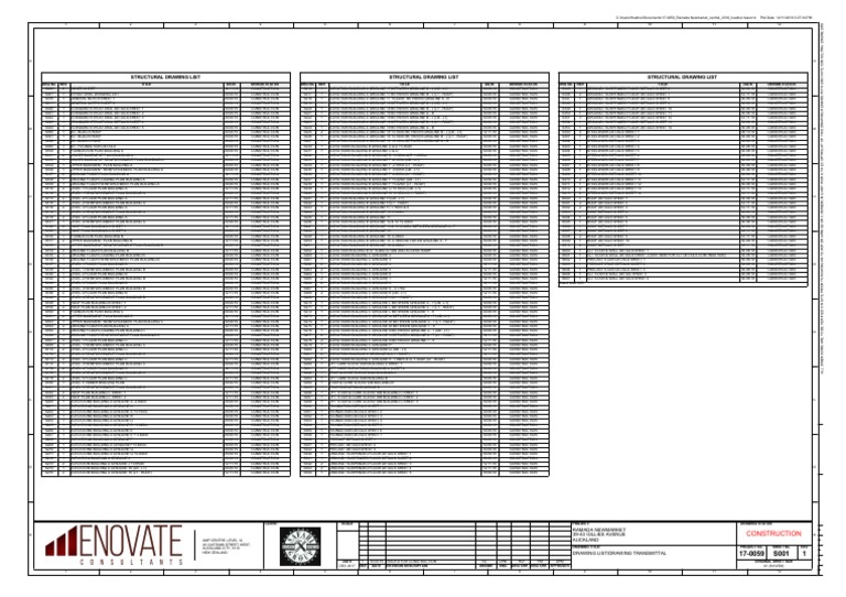 S001 (1) - Drawing List - Drawing Transmittal | PDF | Structural ...