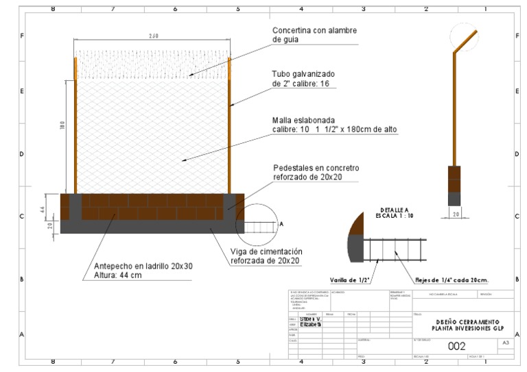 Plano 002-Diseño Cerramiento Planta Inversiones GLP | PDF | Naturaleza