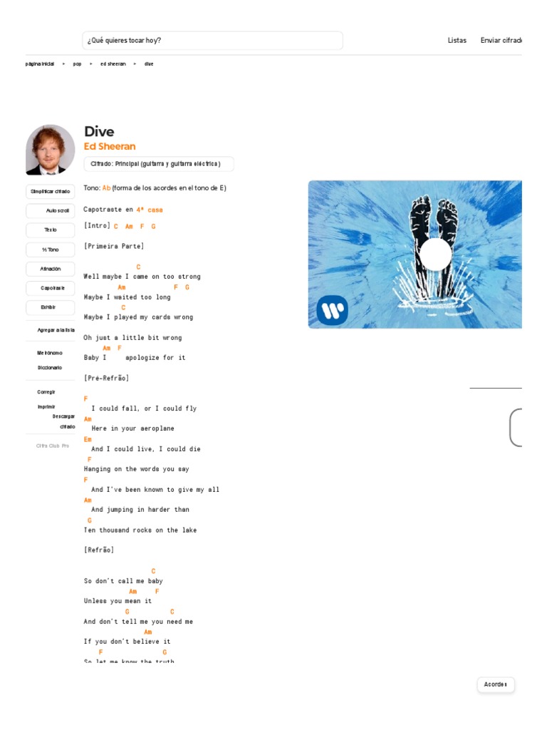 Dive - Ed Sheeran - Cifra Club | PDF