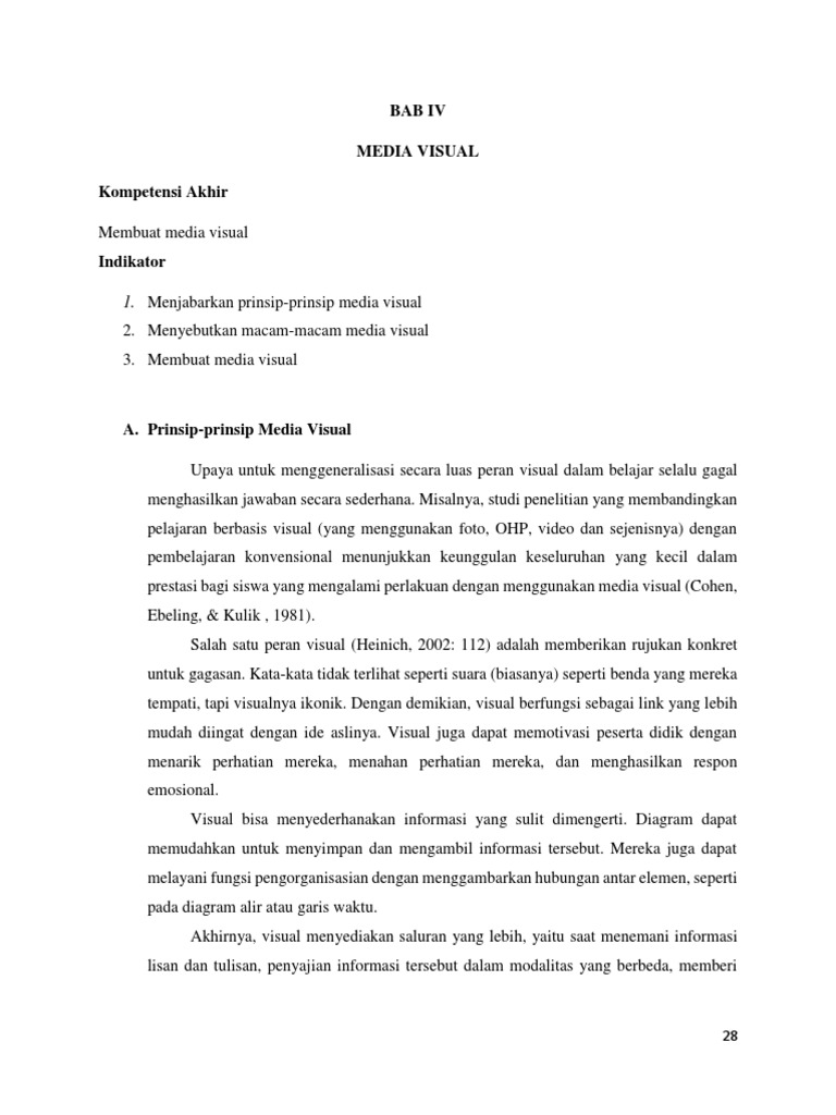 Prinsip dan Jenis Media Visual Pembelajaran | PDF