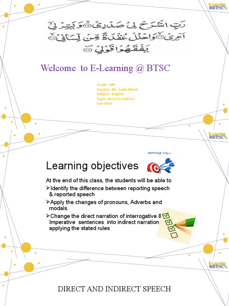 Direct and Indirect Narration Guide | PDF | Question | Semantic Units