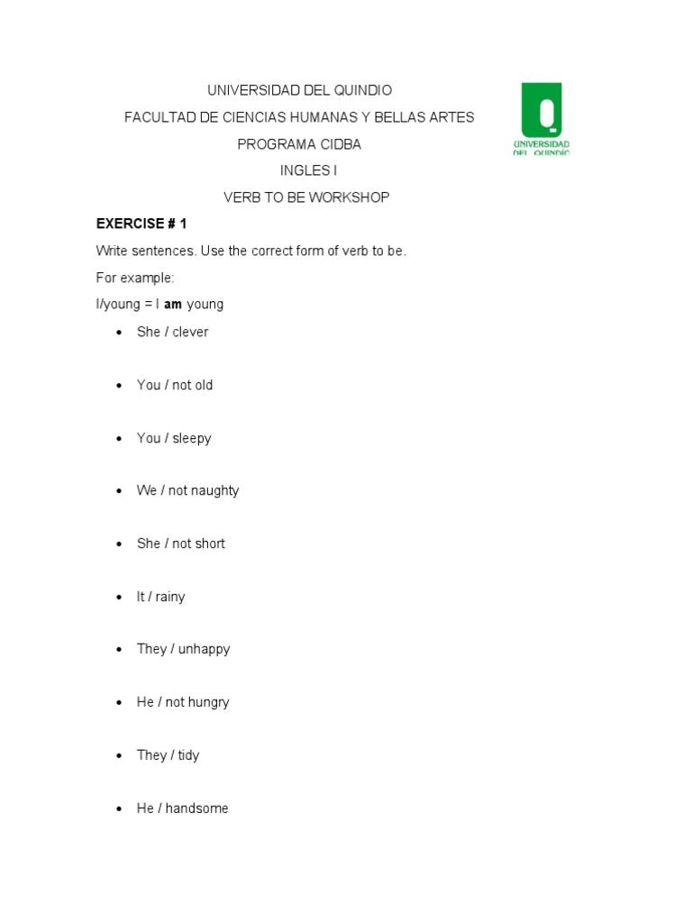 Verb To Be Workshop | PDF | Question | Semantics