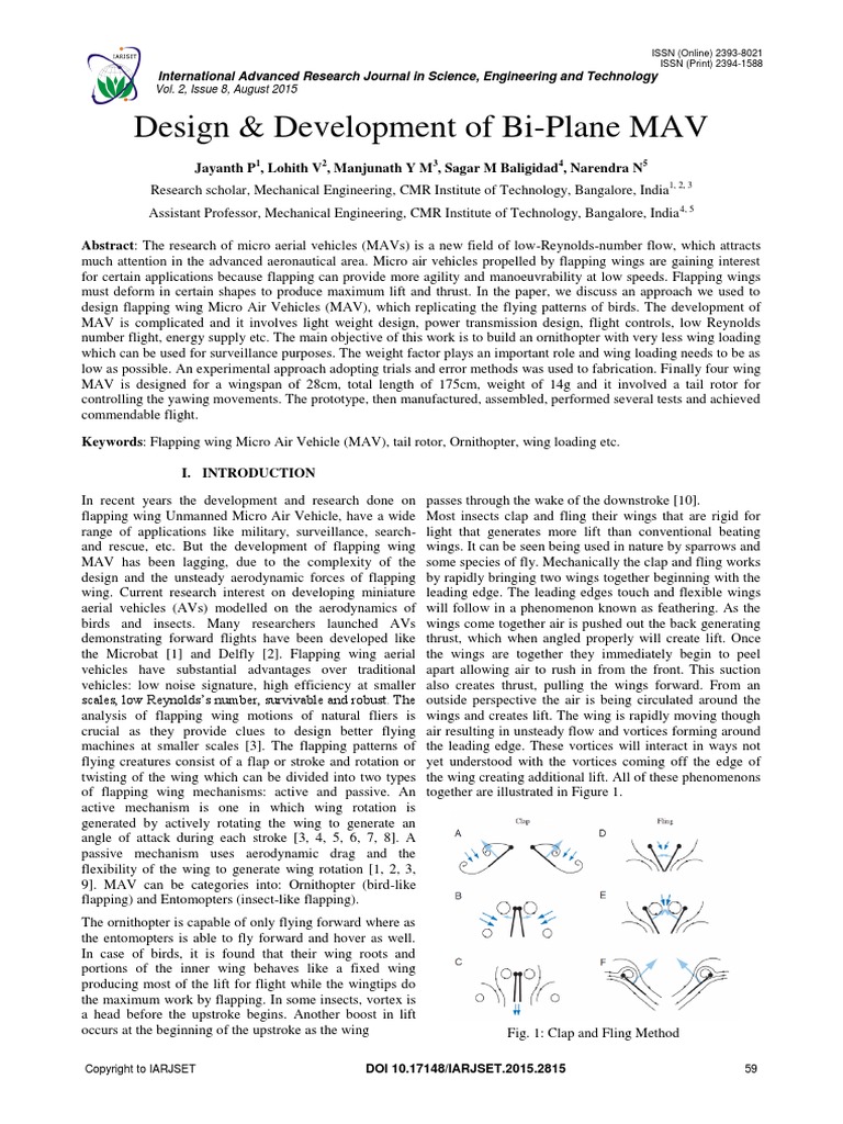 Bi Plane MAV | Download Free PDF | Electric Motor | Aircraft
