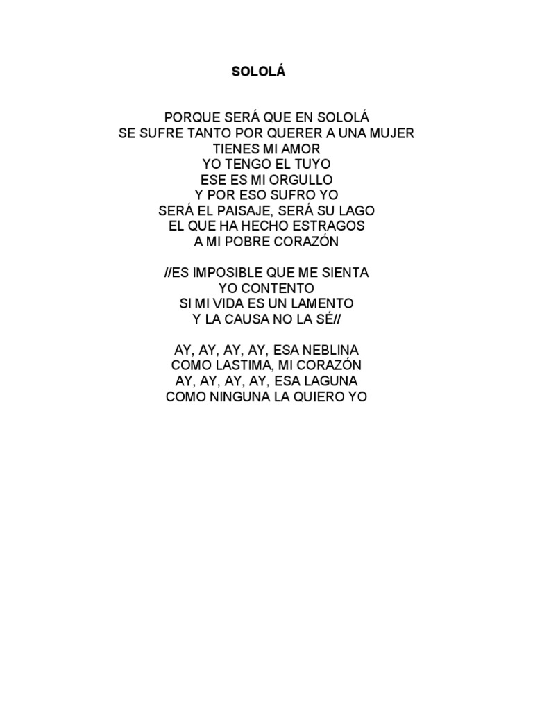 Cancion Sololá | PDF