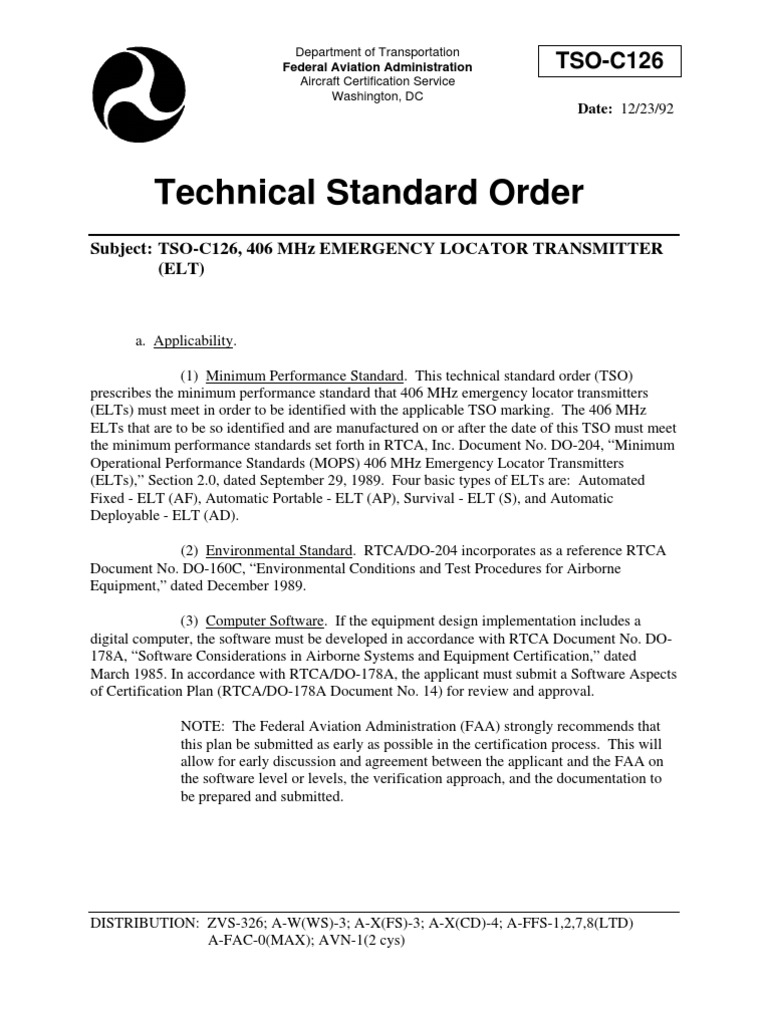 Tso C126 | PDF | Verification And Validation | Federal Aviation ...
