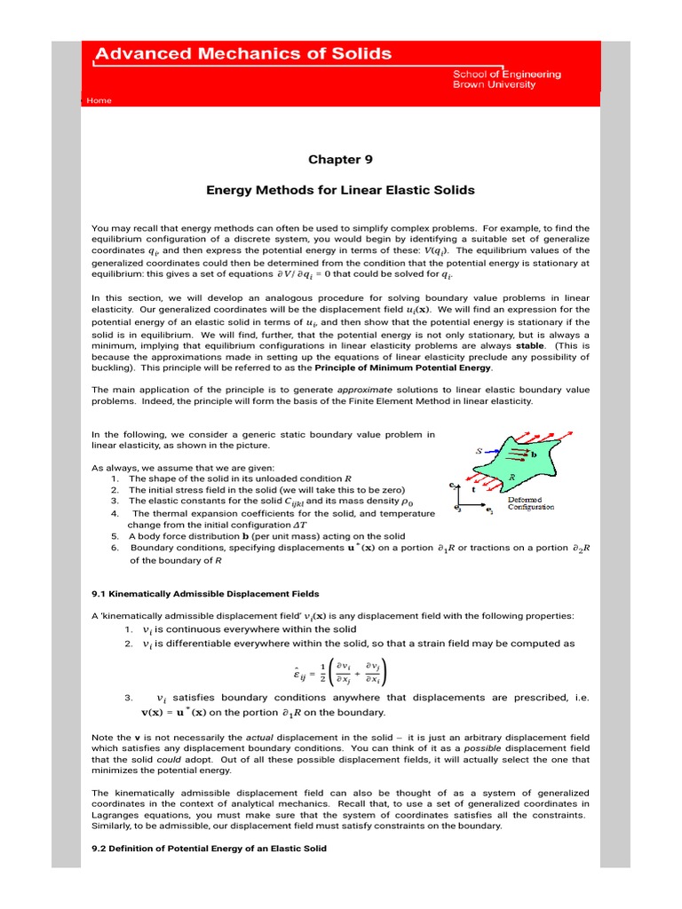 Energy Methods in Linear Elasticity | PDF | Linear Elasticity | Finite ...