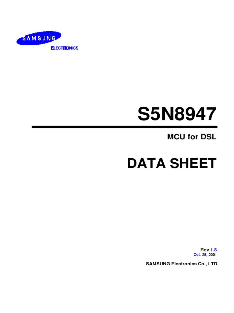 Data Sheet: Mcu For DSL | PDF | Microcontroller | Usb