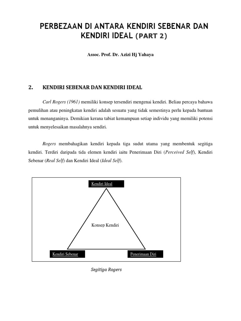 Perbezaan Di Antara Kendiri Sebenar Dan Kendiri Ideal Part 2 | PDF