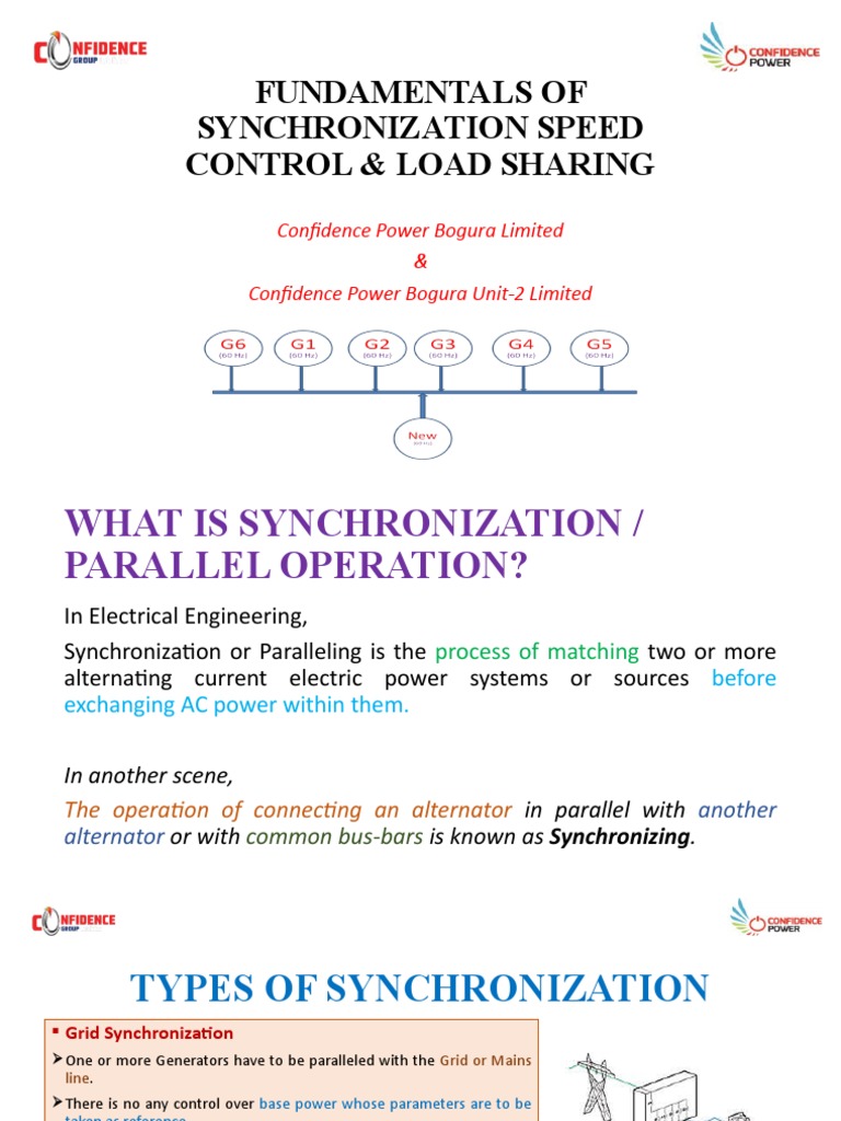 Synchronization, Speed Control & Load Sharing | PDF | Electric ...