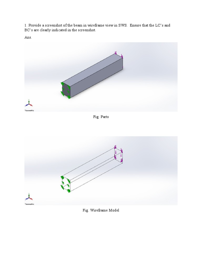 Provide A Screenshot of The Beam in Wireframe View in SWS. Ensure That ...