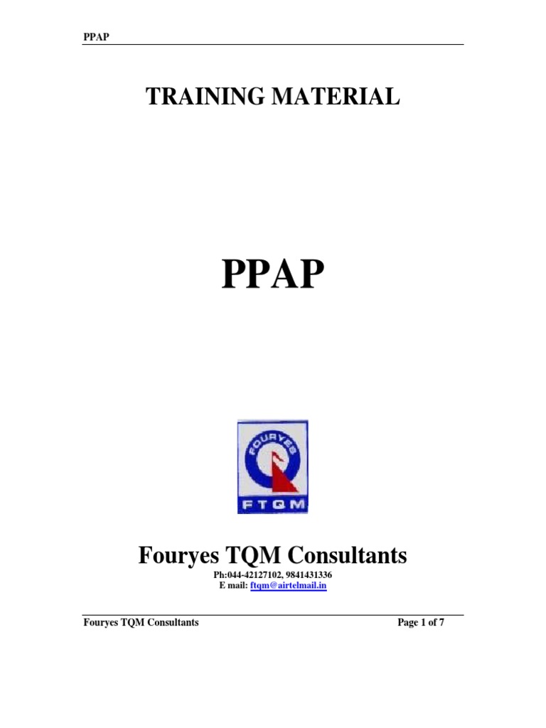 Ppap Material PDF | PDF | Business Process | Production And Manufacturing