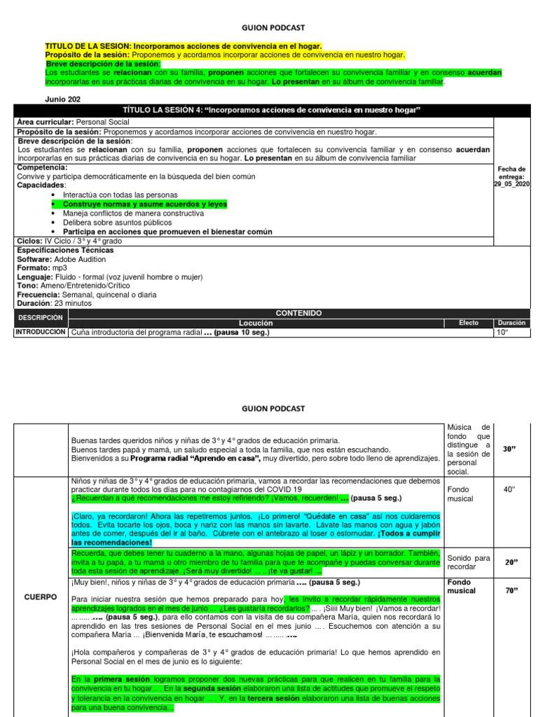 Guion Primaria 3°-4° Psoc. Sesión 8 25-Jun ADAPTADA | PDF | Educación primaria | Toma de decisiones