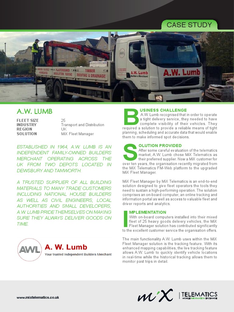 A.W. Lumb: Case Study | PDF | Delivery (Commerce) | Transport