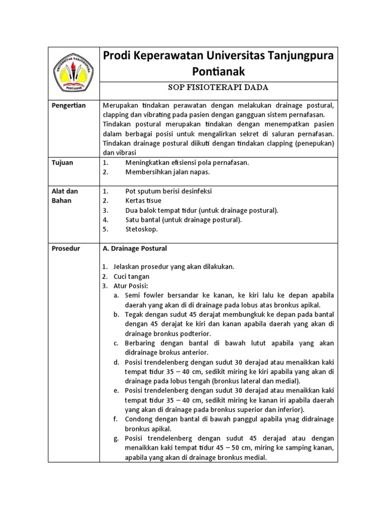 SOP New Fisioterapi Dada | PDF
