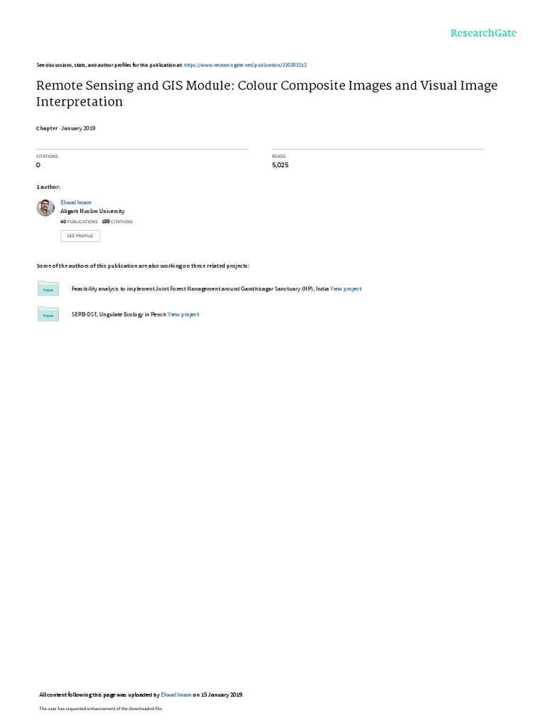 Remote Sensing and GIS Module: Colour Composite Images and Visual Image ...