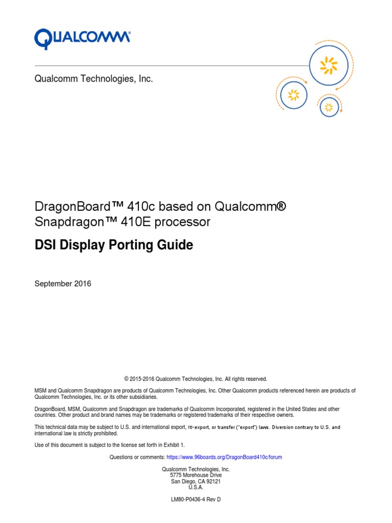 Dragonboard™ 410C Based On Qualcomm® Snapdragon™ 410E Processor | PDF ...