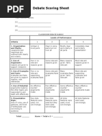 DEBATE SCORING SHEET | PDF