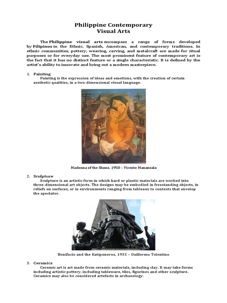 Philippine Contemporary Visual Arts: Madonna of The Slums, 1950 - Vicente Manansala | PDF