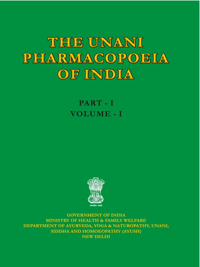 Unani Pharmacopoeia of India: Volume I | PDF | Solubility | Health Care