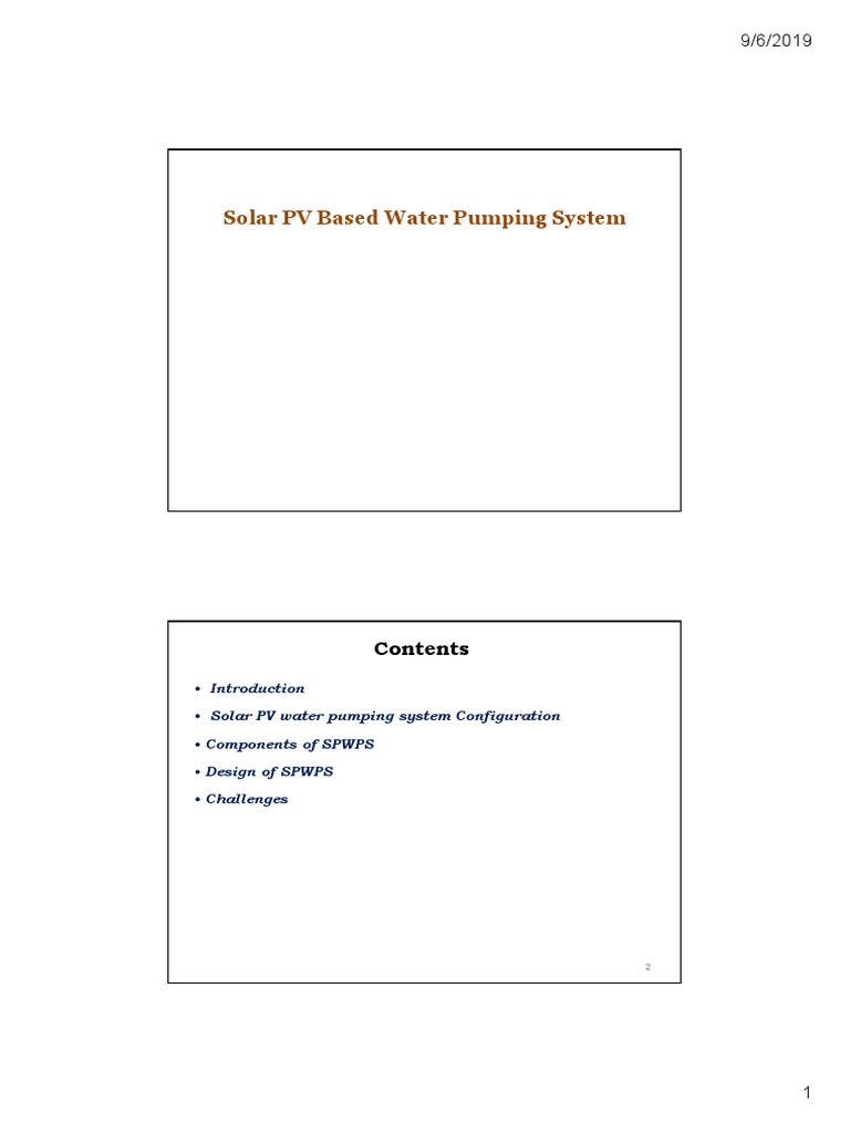 Solar PV Water Pumping | PDF | Power Inverter | Solar Power