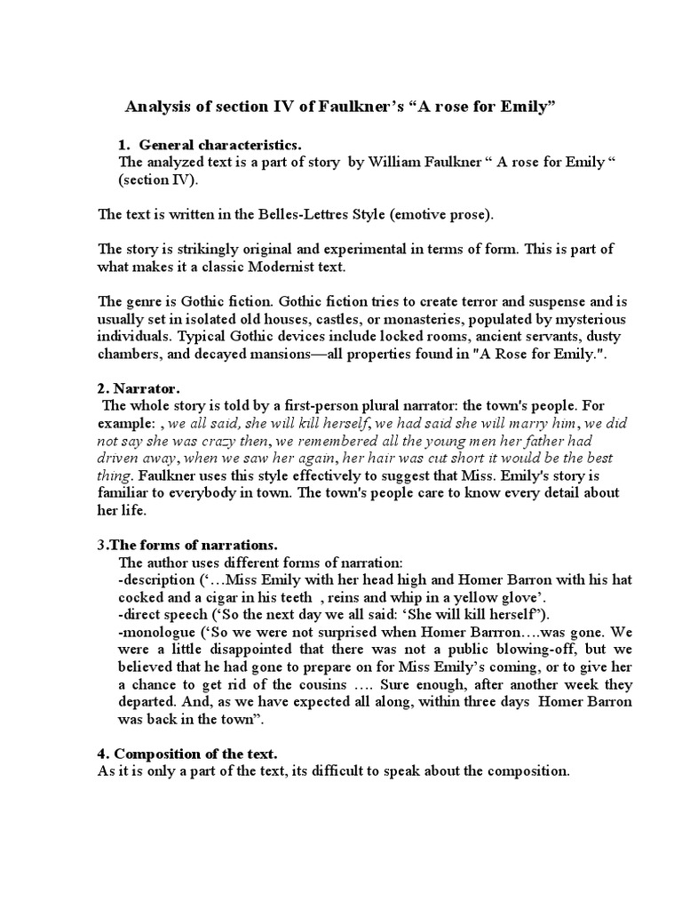 A Rose For Emily | PDF | Syntax | Linguistics