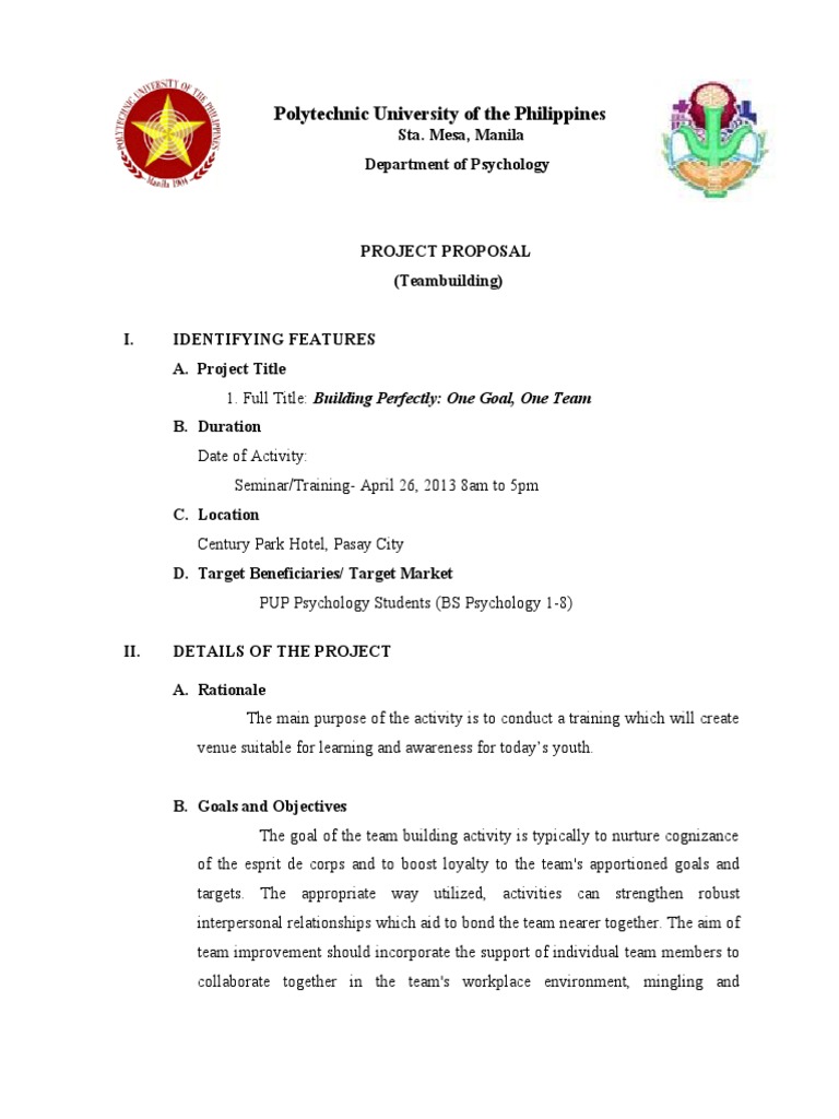 Team Building Proposal for PUP Students | PDF | Goal | Team Building