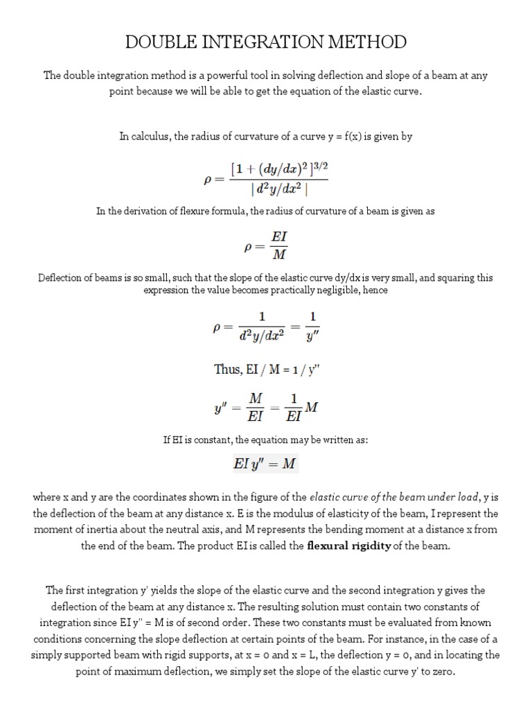 Lec 1 - Double Integration Method | PDF