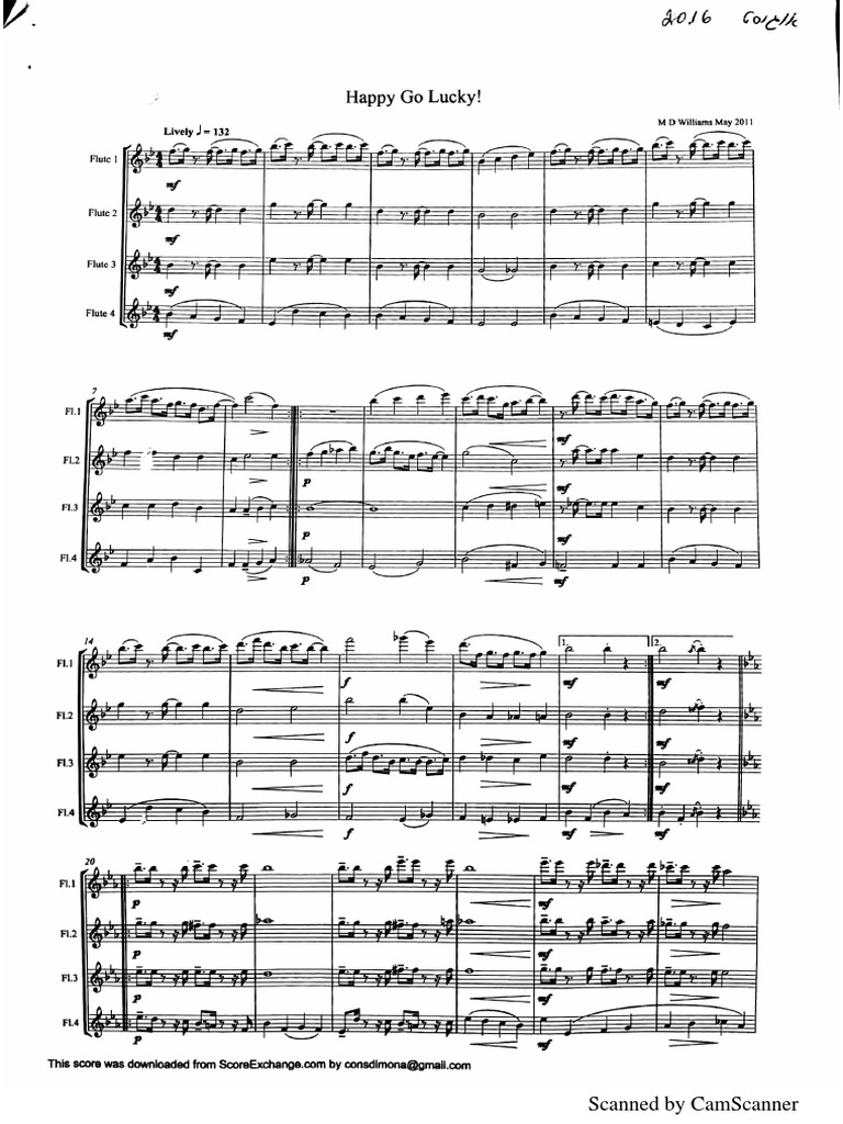 Happy Go Lucky Flute Quartet | PDF