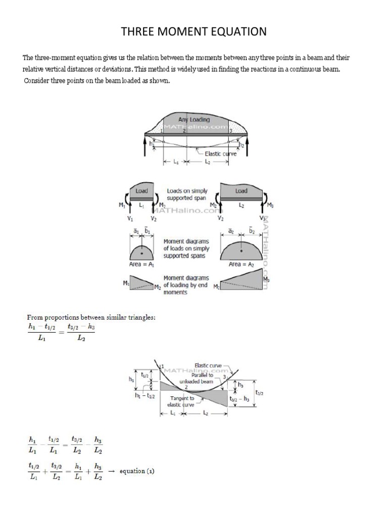 Lec 10 - Three Moment Equation | PDF