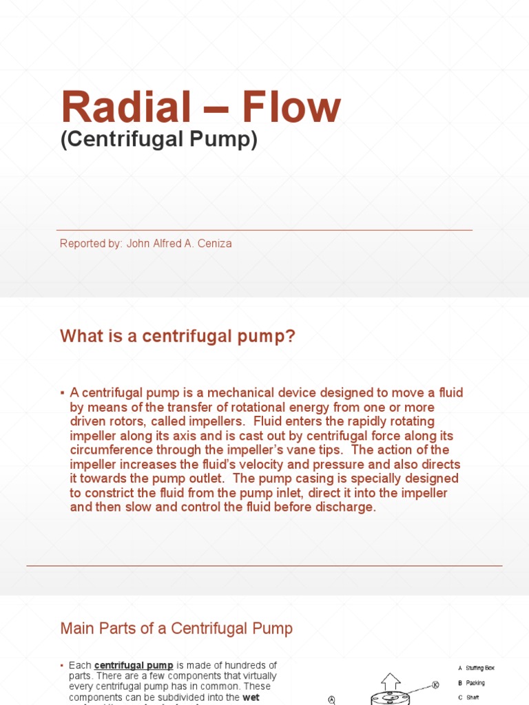 Radial Flow Centrifugal Pump | PDF | Pump | Applied And ...