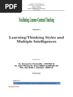 MODULE 5: Learning/Thinking Styles and Multiple Intelligences | PDF | Neuropsychology | Academic ...
