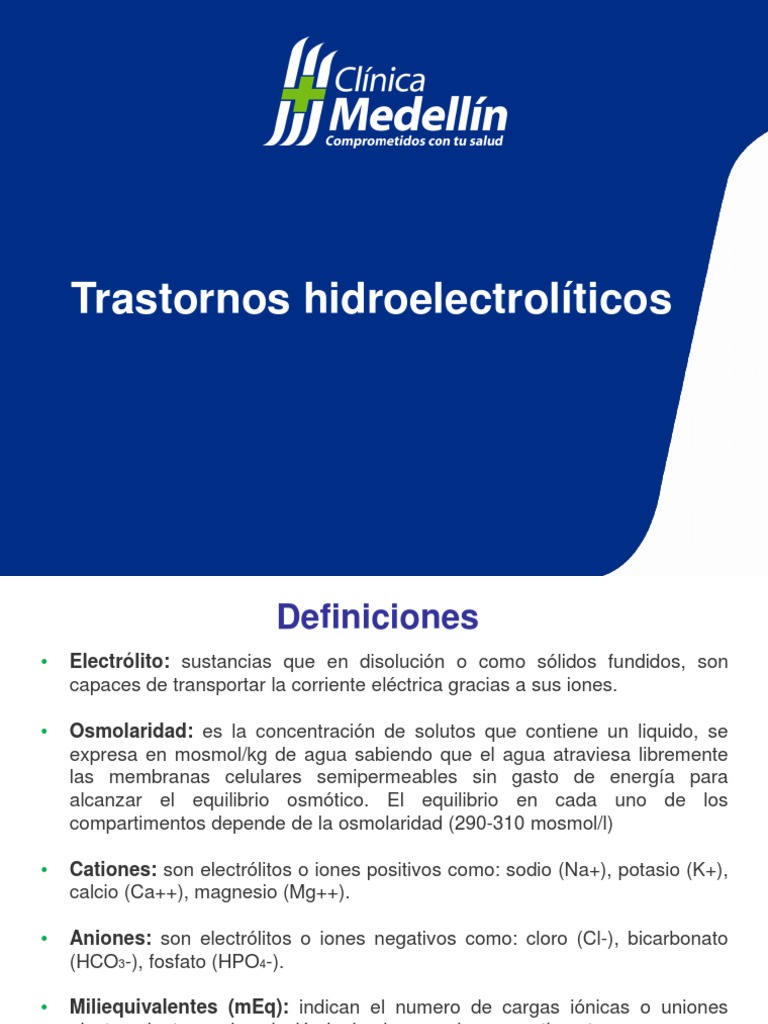 Trastornos Hidroelectroliticos | PDF | Sodio | Potasio