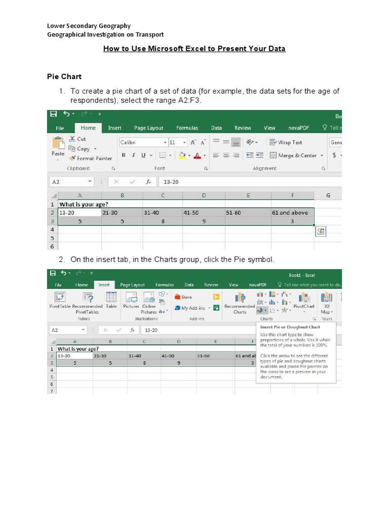 Excel Charts for Geography Data | PDF