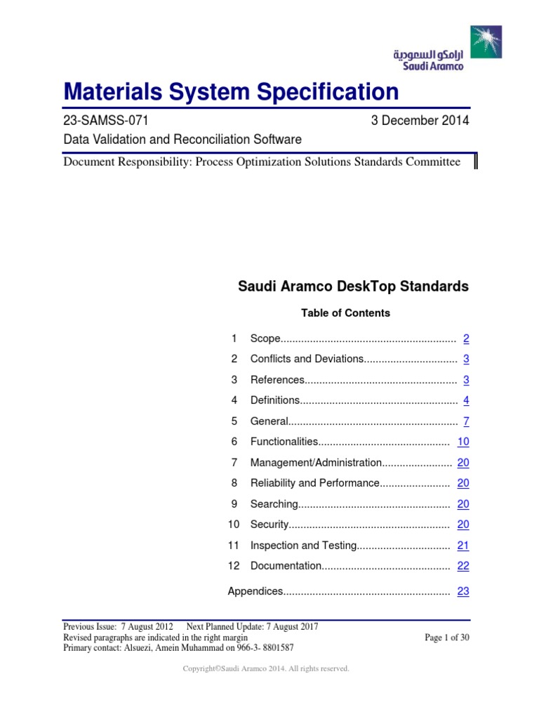 23 Samss 071 | PDF | Specification (Technical Standard) | Databases