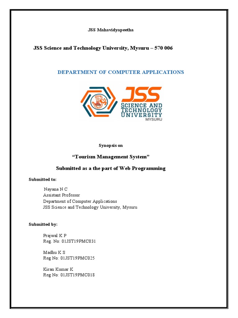 JSS Science and Technology University, Mysuru - 570 006: Department of ...