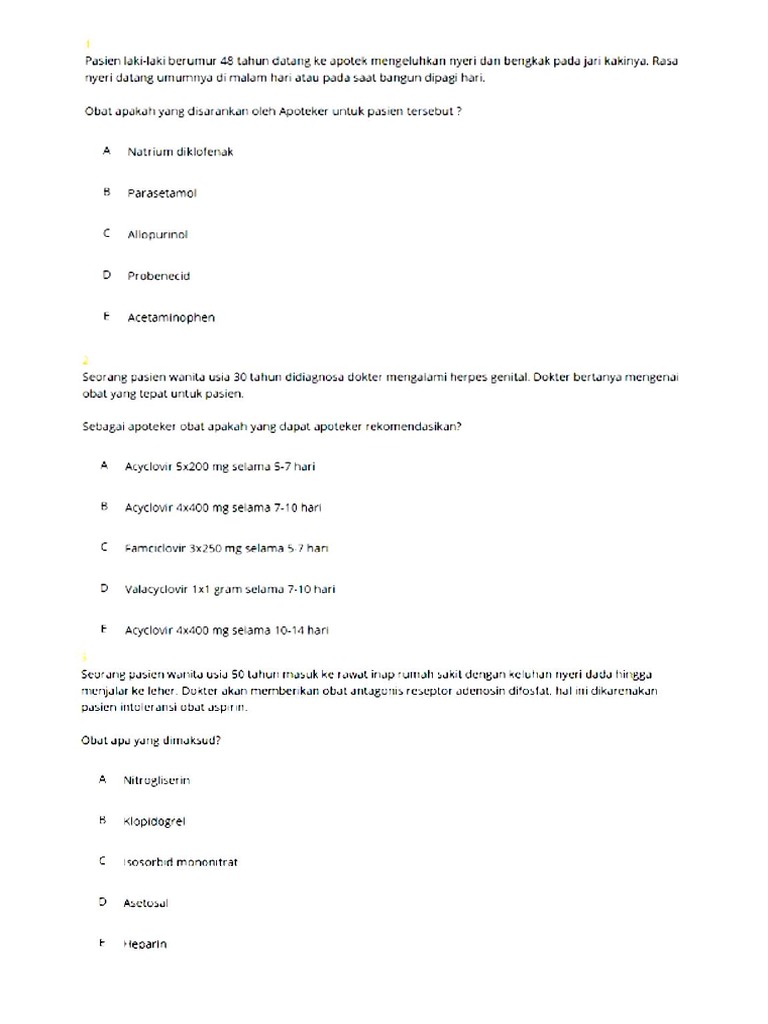 SOAL Try Out Ukom D3 Farmasi | PDF