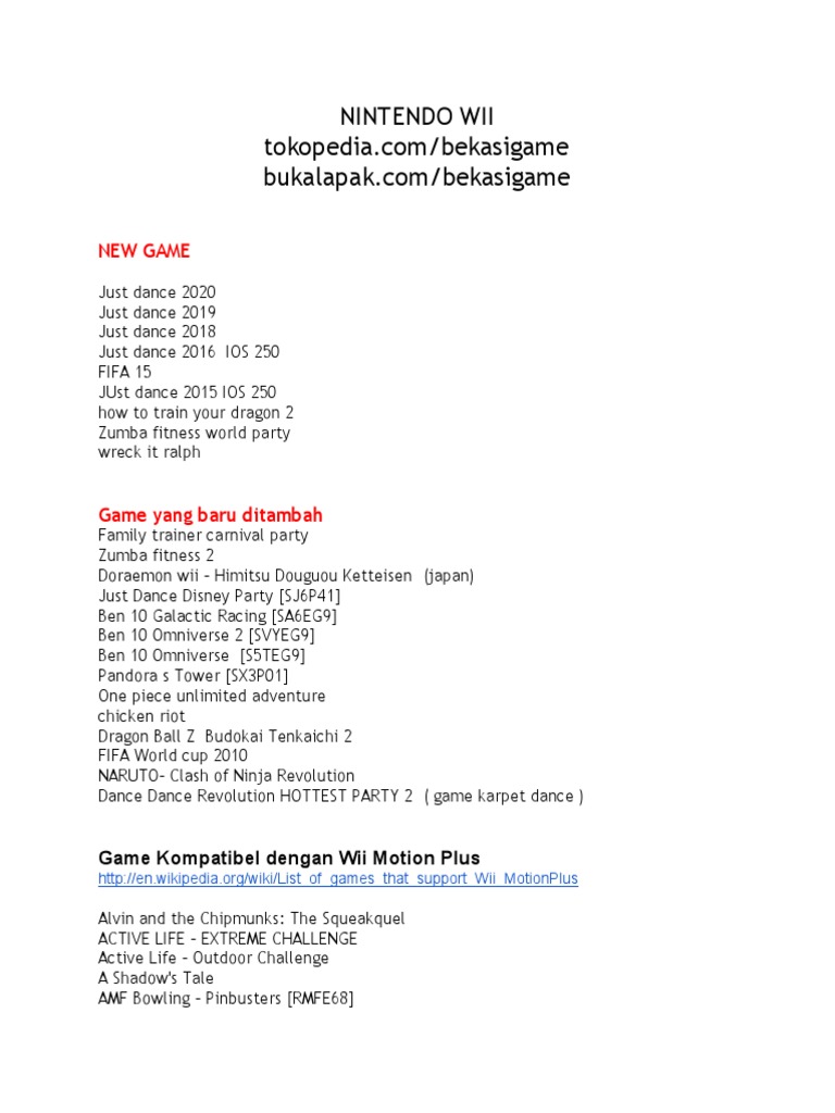 Wii Game | PDF | Mario | Leisure